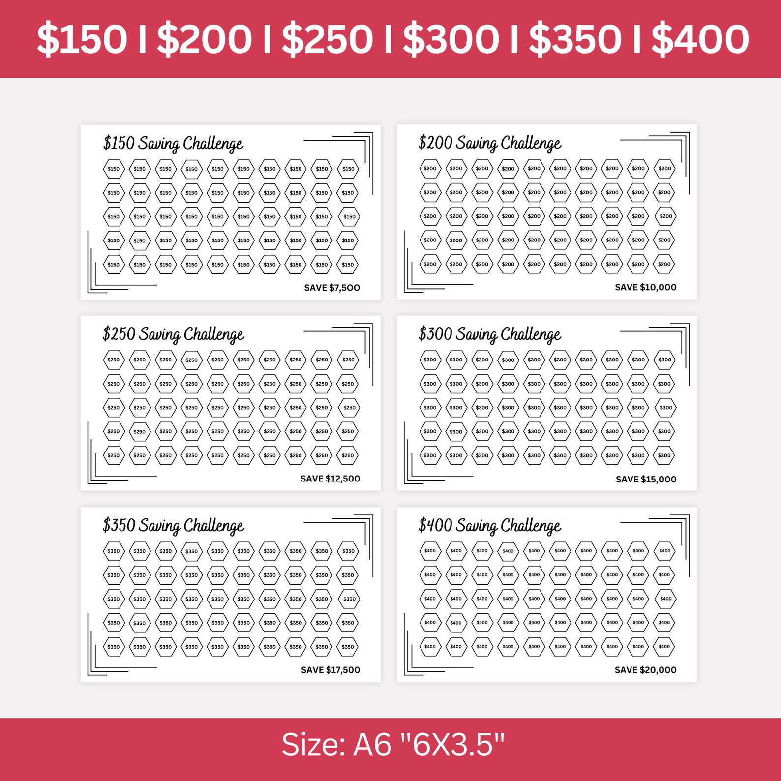 Savings Challenge Printable Binder, Savings Challenge Bundle, A6 Mini ...