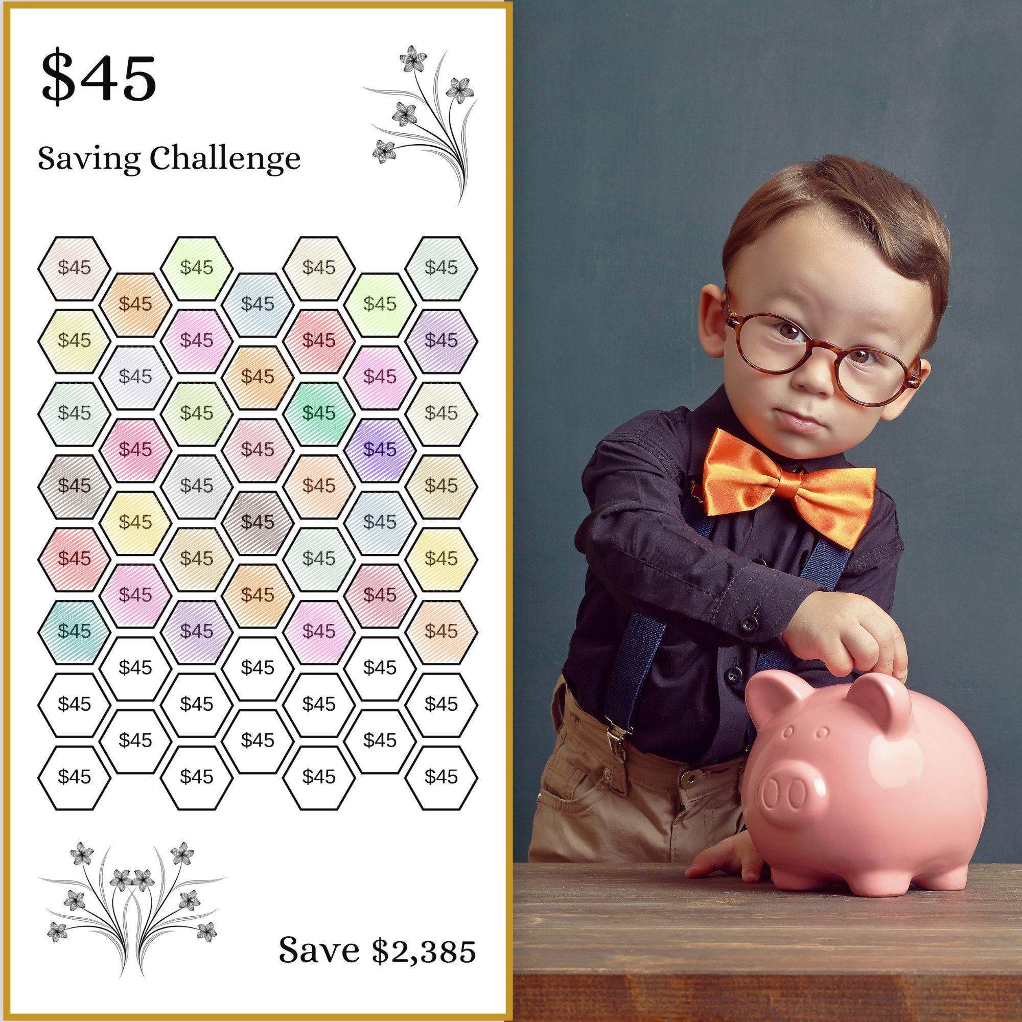 Money Saving Challenge, Savings Challenge Printable, Mini Savings ...