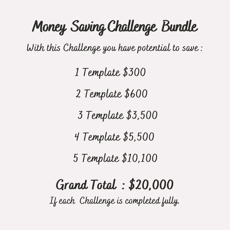 Savings Challenge Printable, Money Saving Challenge Bundle, Cash ...