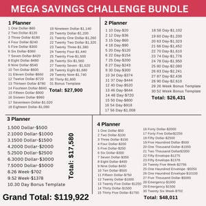 Ultimate Savings Challenge Bundle, A6 Mini Saving Challenge Printable ...