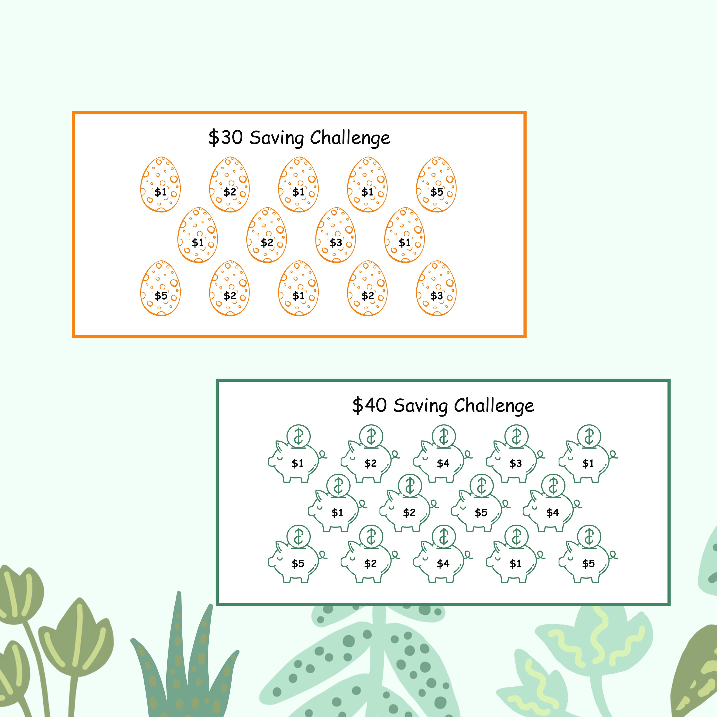 Kids Savings Challenge Printable Tracker, A6 Kids Mini Saving Challenge ...