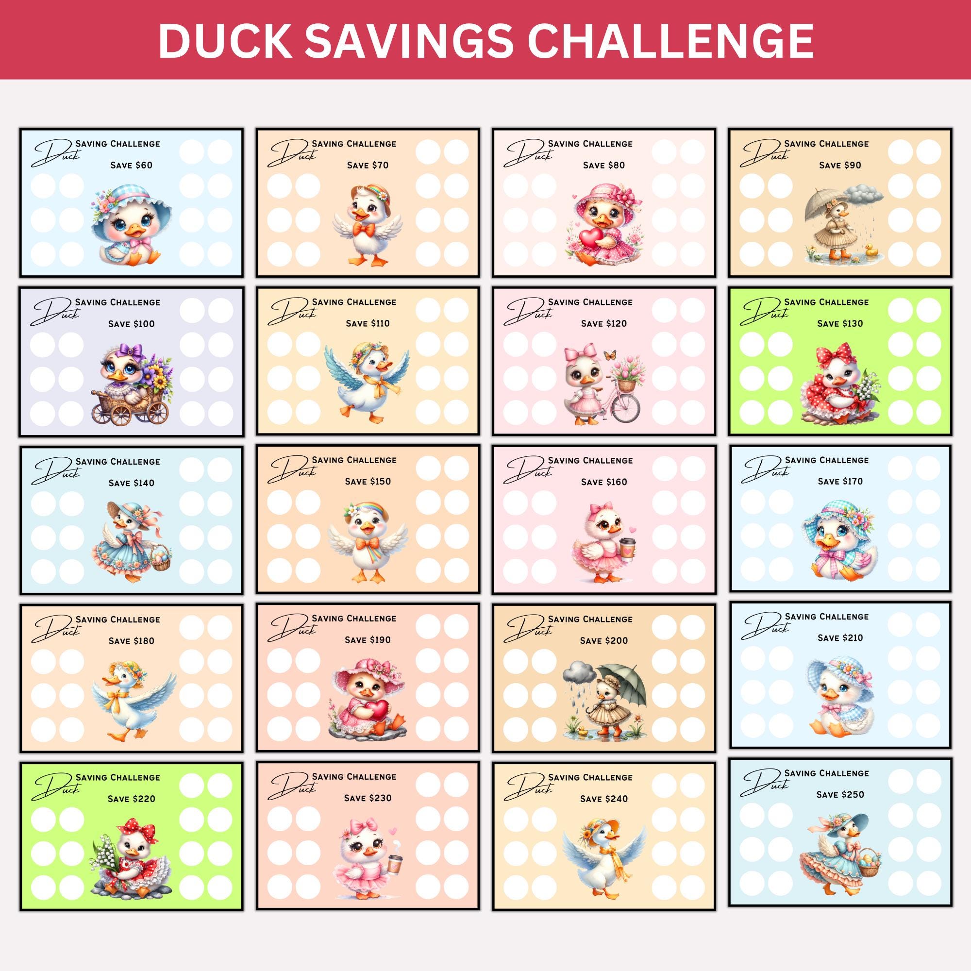Ultimate Mega Binder Savings Challenge Printable Bundle, A6 Mini Cute ...