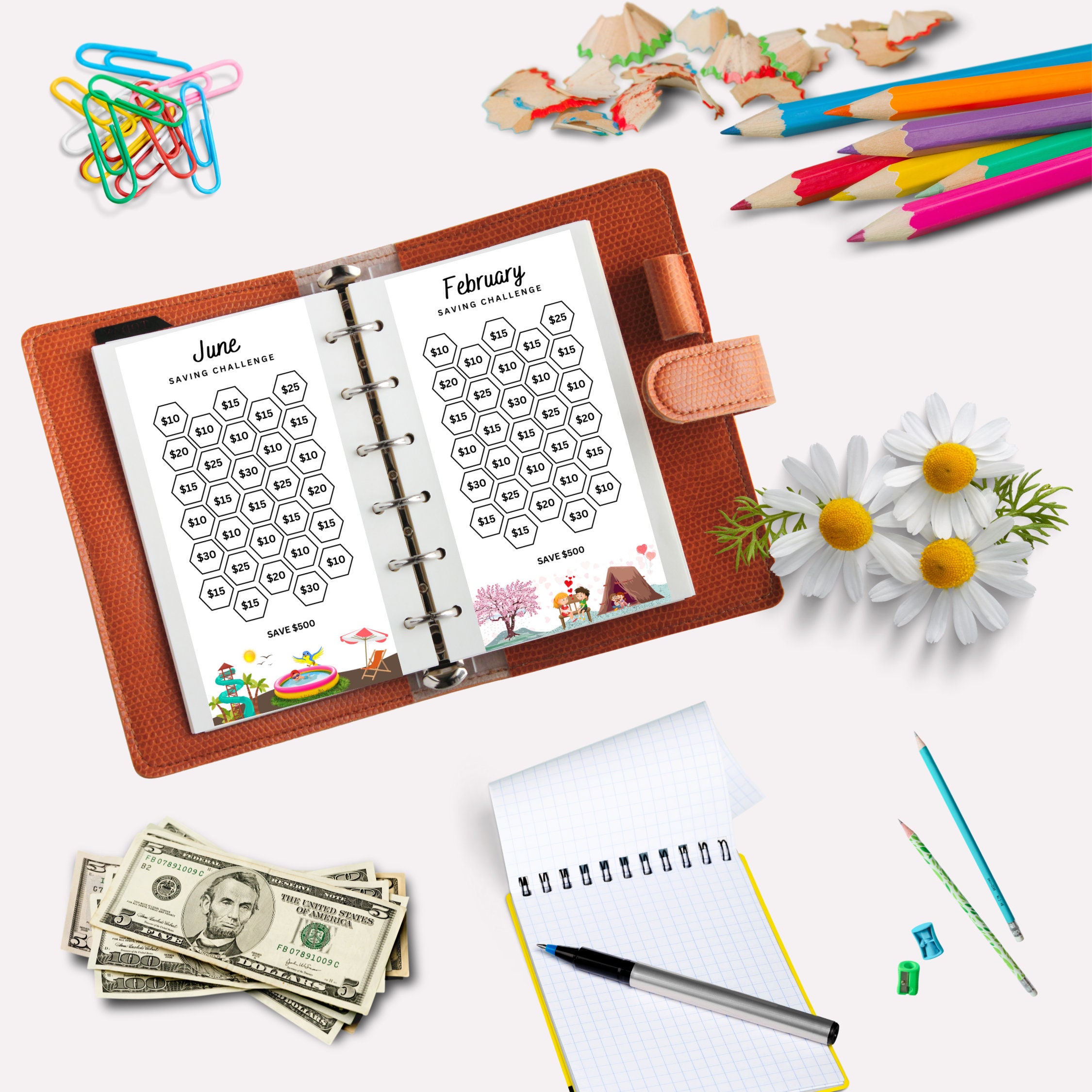 MINI 12-month Savings Challenge, Monthly Savings Tracker, Mini A6 Fits ...