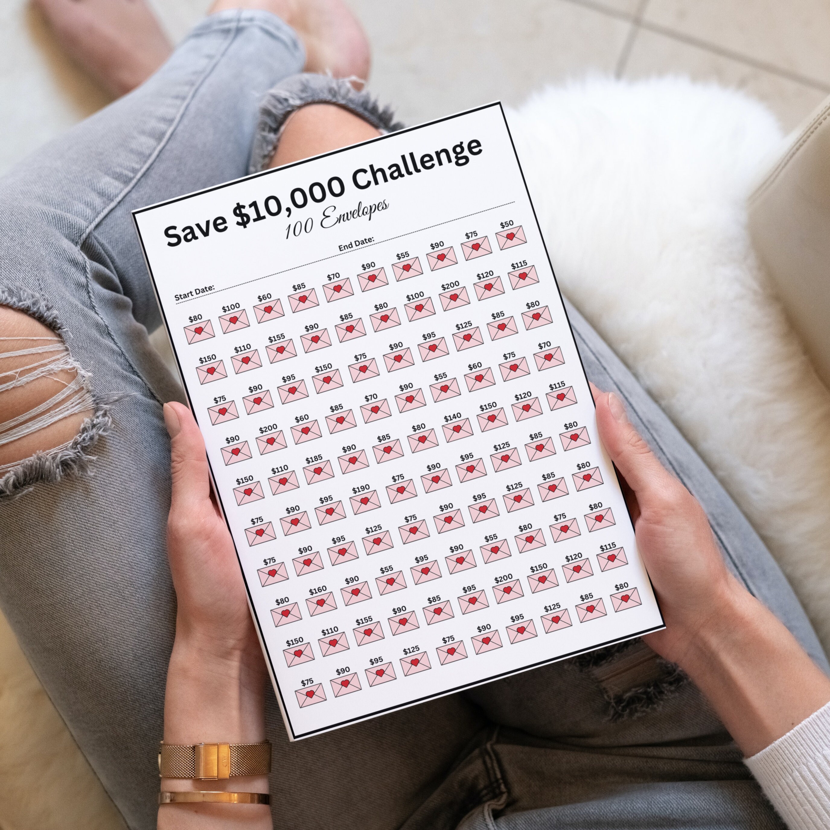 10k Savings Challenge Printable 10000 Saving Challenge 10 - Etsy