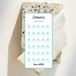 Monthly Savings Challenge Printable, 12 Month Saving Tracker Bundle ...