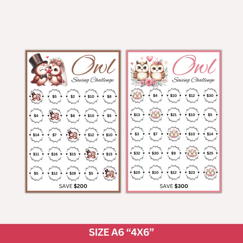 Owl Savings Challenge Printable, Owl Saving Challenge Bundle, A6 Cash ...