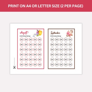 Monthly Savings Challenge Printable, 12 Month Color Saving Tracker ...