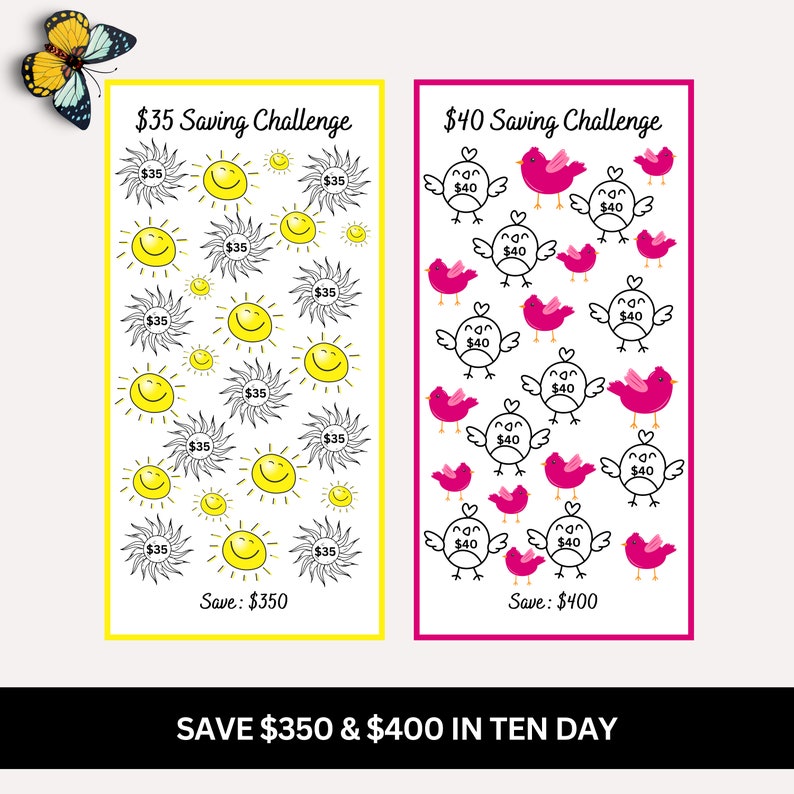 Kids Savings Challenge Printable Tracker Mini A6 Kids Saving - Etsy