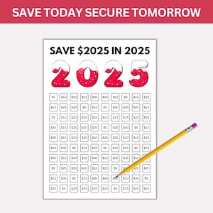 2025 Savings Challenge Printable, Save 2025 in 2025, 2025 Saving ...