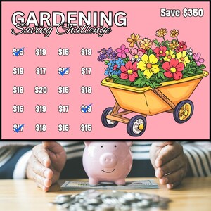 Mini Gardening Savings Challenges Printable Bundle, A6 Plants Lover ...