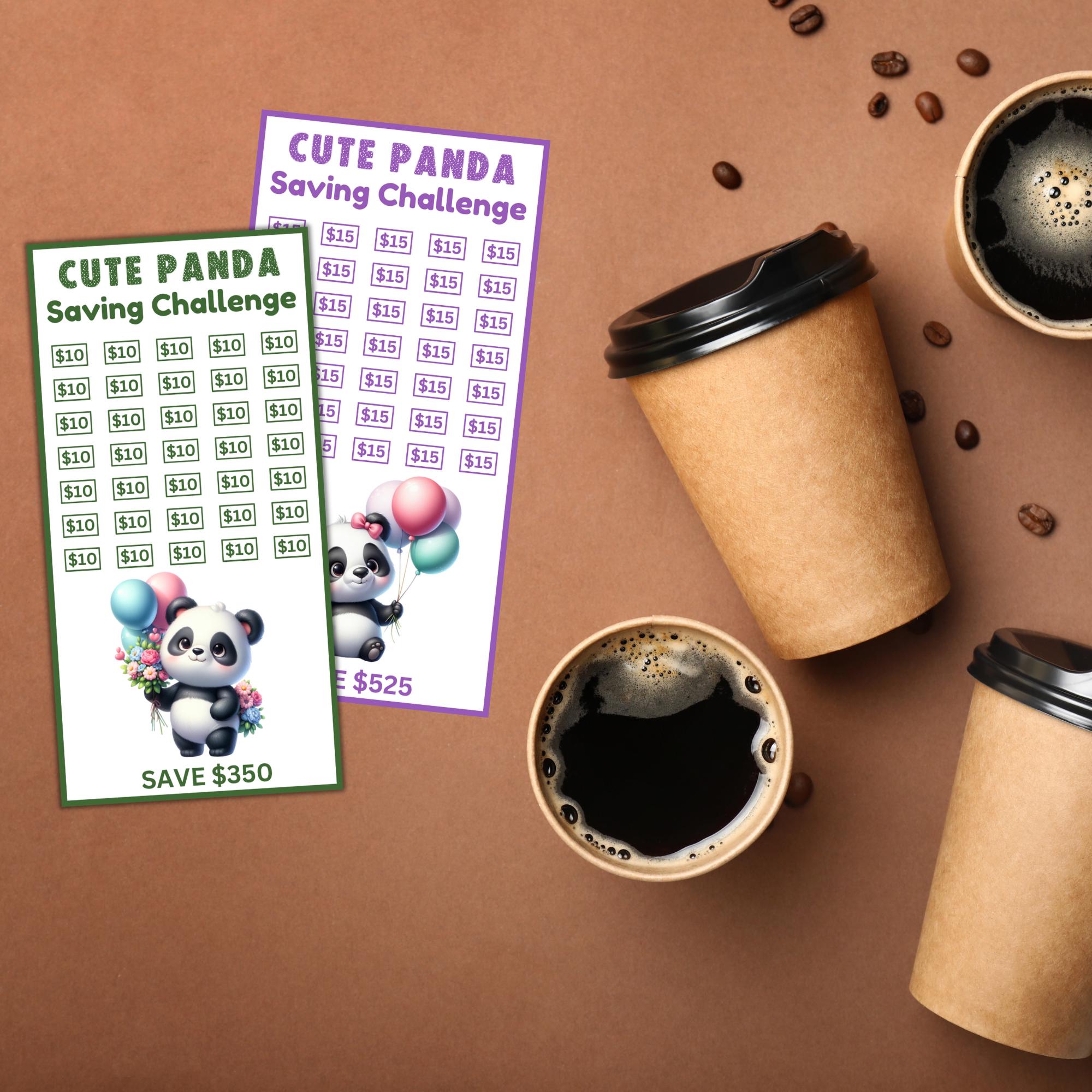 Cute Panda Savings Challenge Printable Bundle, Mini A6 Panda Saving ...