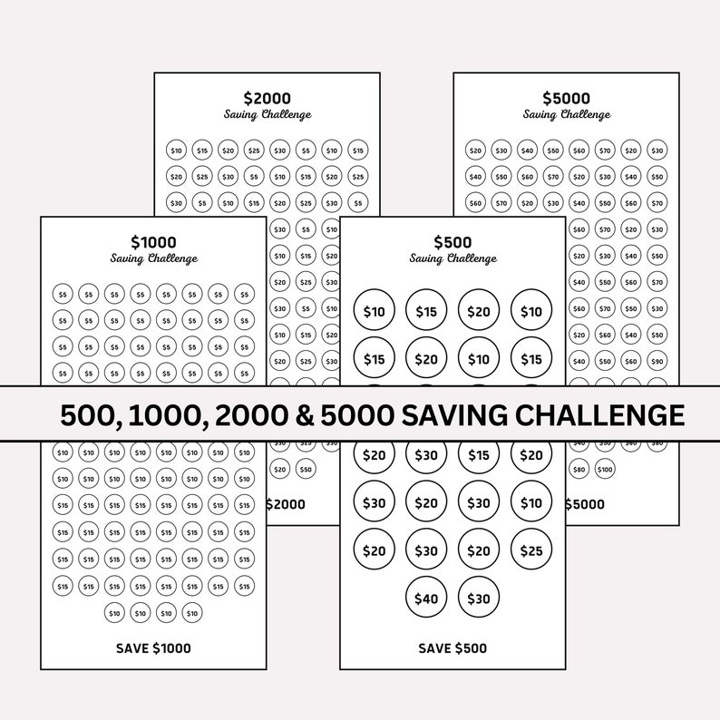 Mini Savings Challenge Printable Bundle Money Saving Tracker - Etsy