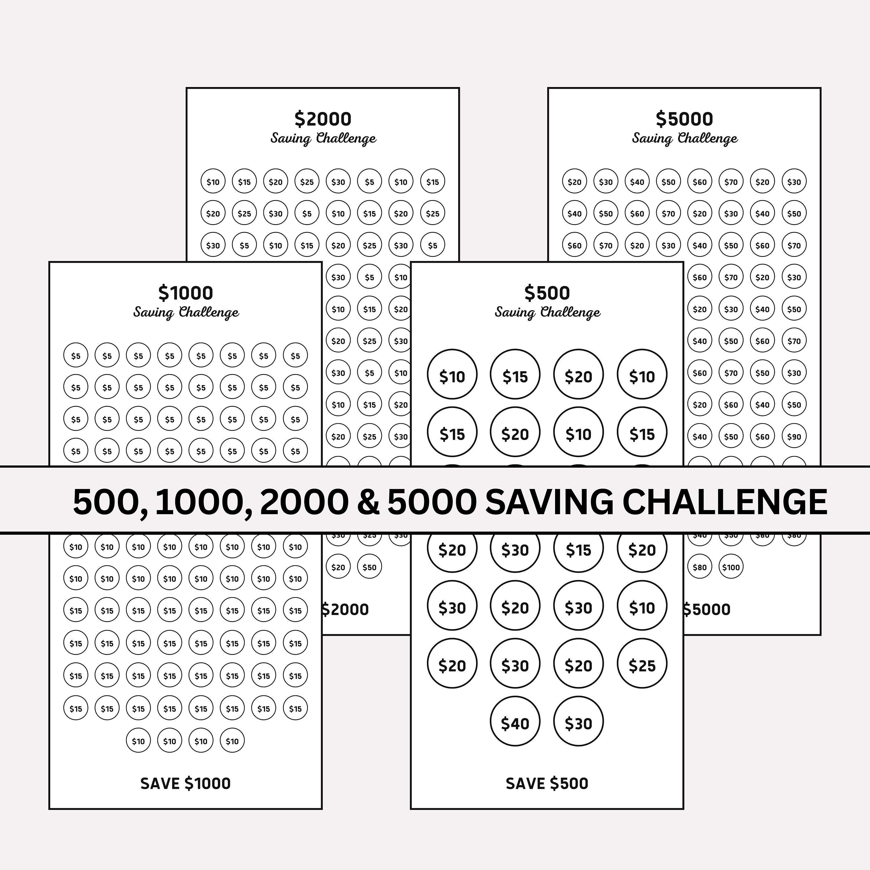 Mini Savings Challenge Printable Bundle, Money Saving Tracker, A6 Sized ...