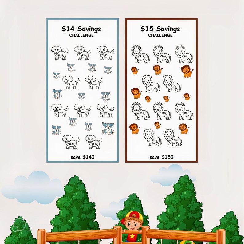 Kids Savings Challenge Printable, A6 Kids Mini Saving Challenge, Kids ...