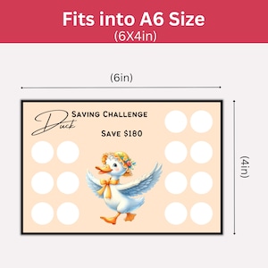 Duck Savings Challenge Printable Bundle, Mini A6 Low Income Duck Saving ...