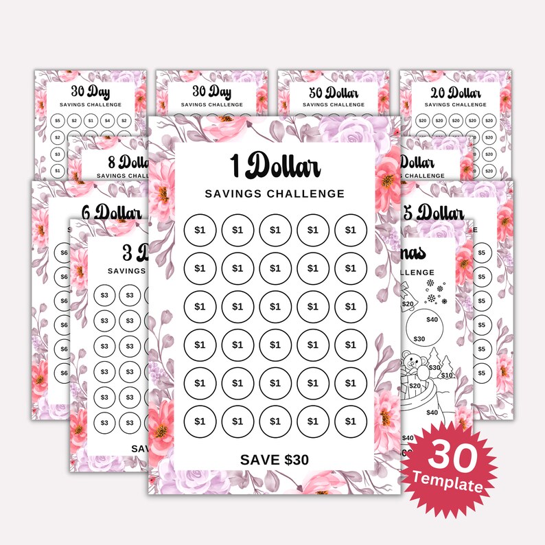 Ultimate Savings Challenge Printable Bundle, A6 Mini Saving Challenge ...
