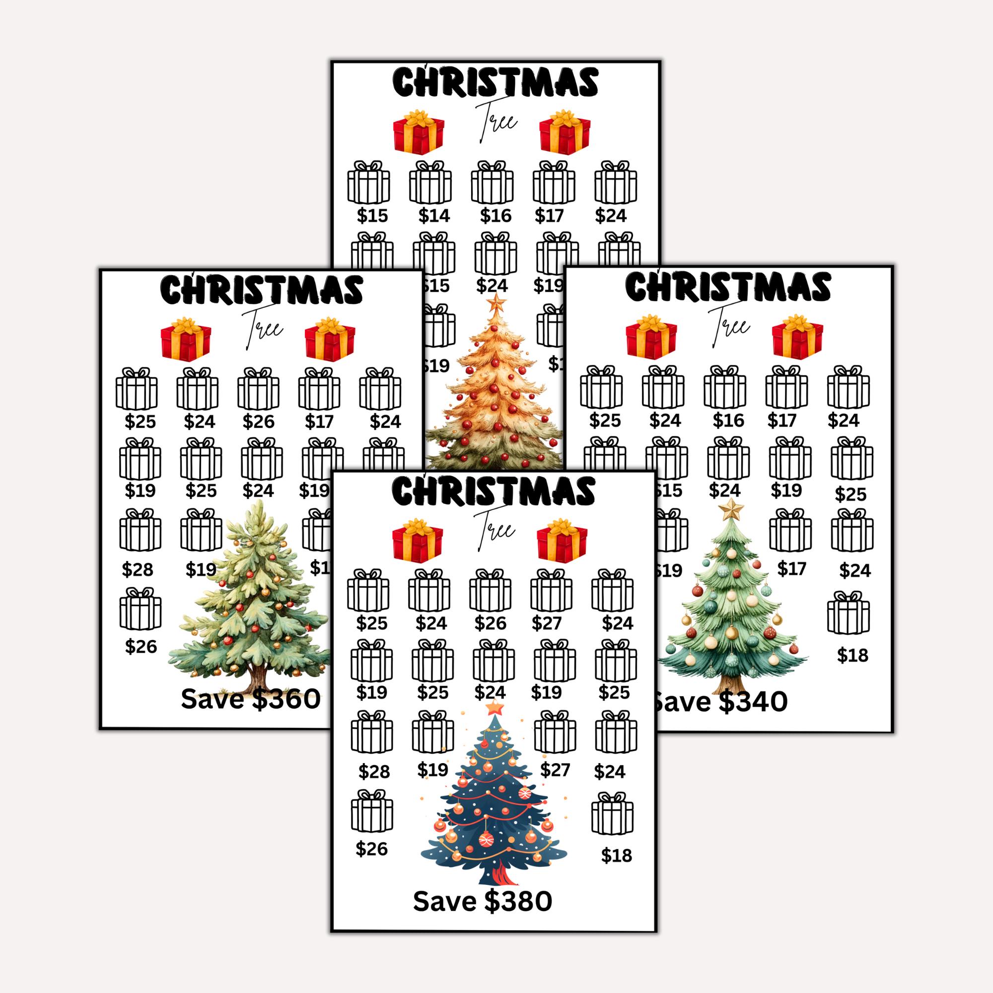 Christmas Tree Savings Challenge, A6 Printable PDF, Holiday Money ...