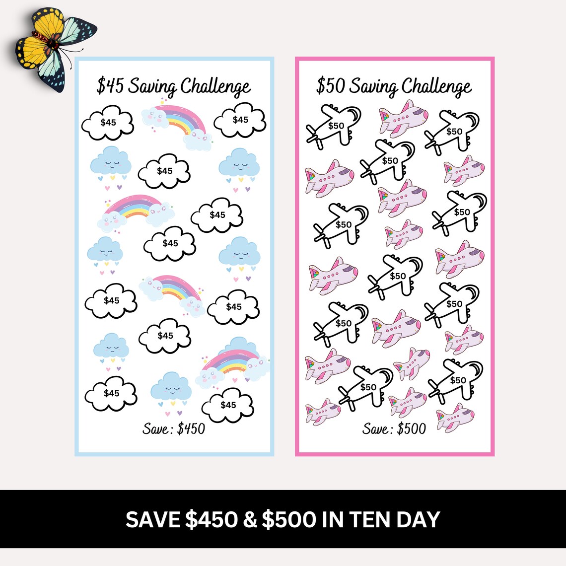 Kids Savings Challenge Printable Tracker Mini A6 Kids Saving - Etsy