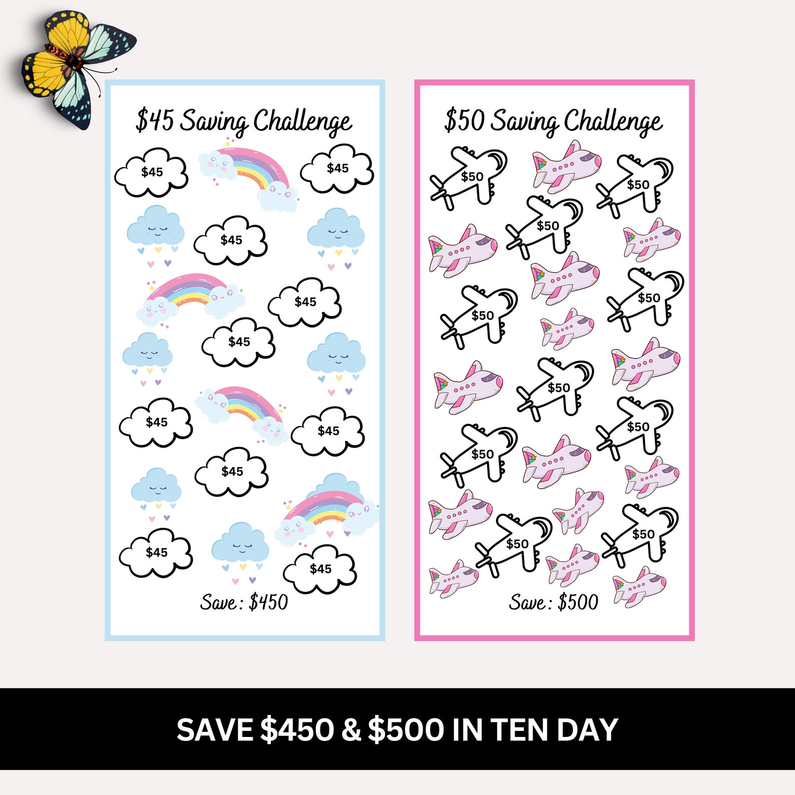 Kids Savings Challenge Printable Tracker Mini A6 Kids Saving - Etsy