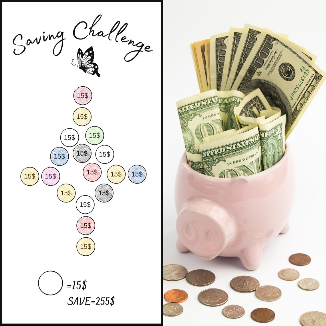 Low Income Saving Challenge Printable, Low Income Savings Challenges ...