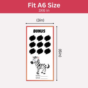 Zebra Savings Challenge Printable Bundle, Mini A6 Animals Low Income ...