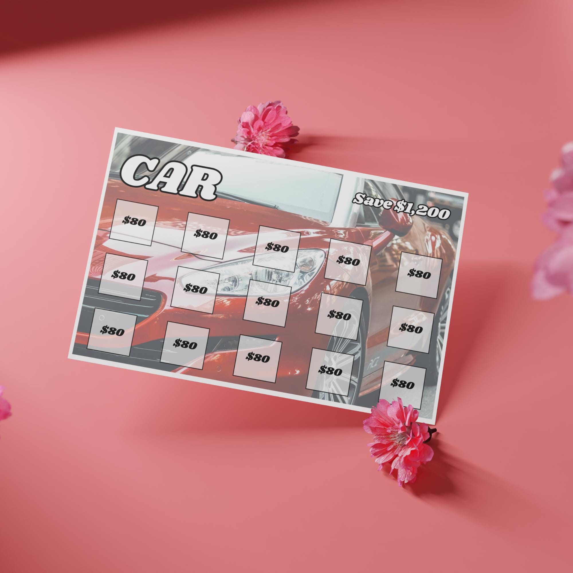 Car Savings Challenge Printable Bundle, Sport Car Saving Envelope ...