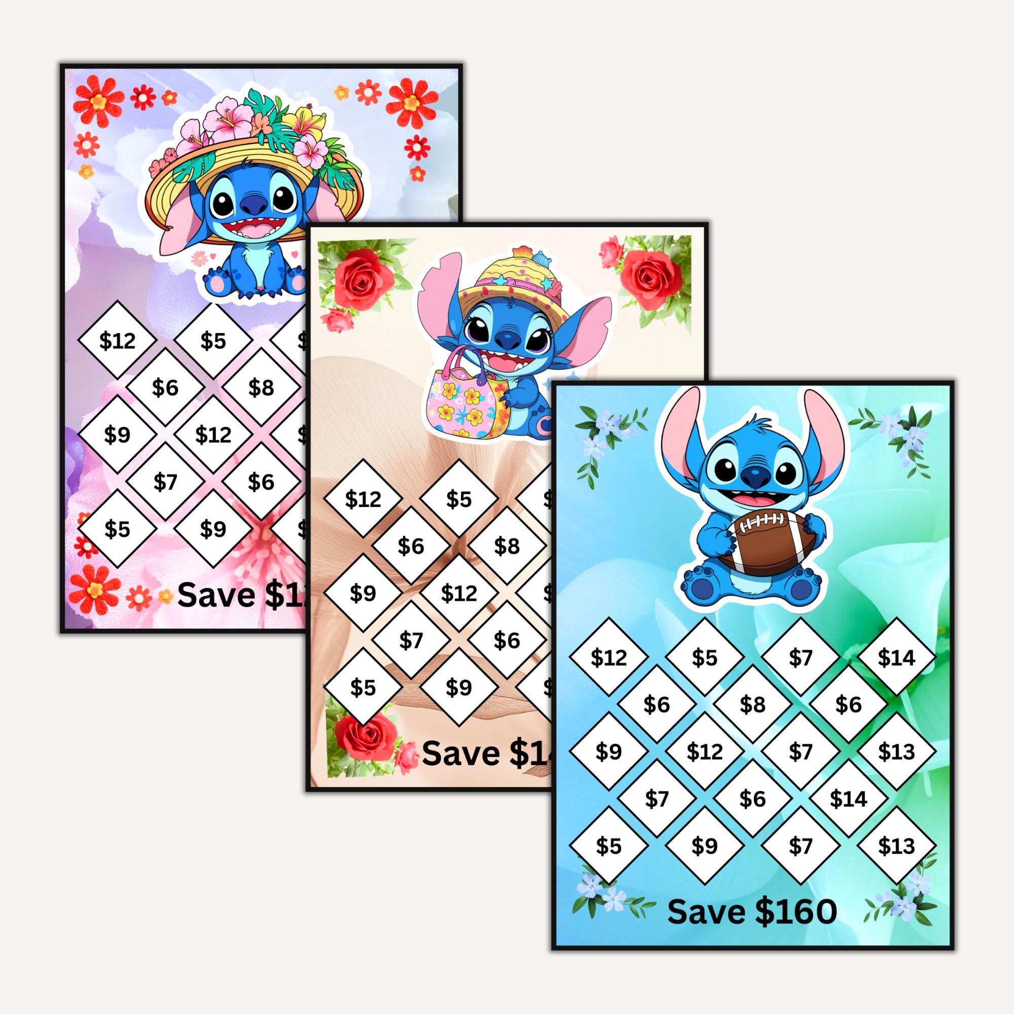 Stitch Savings Challenge Printable, A6 PDF Bundle, Save 4,000, Cute ...
