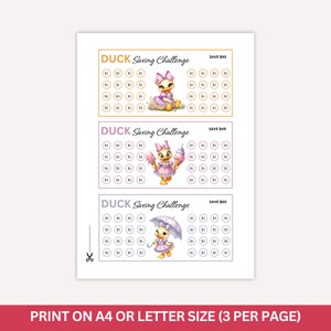 Mini A6 Duck Savings Challenge Printable, Get Your Ducks Saving ...