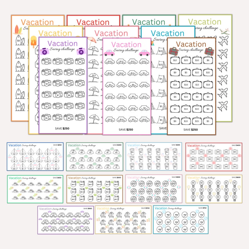 Ultimate Vacation Savings Challenge Printable Bundle, Mega Family ...