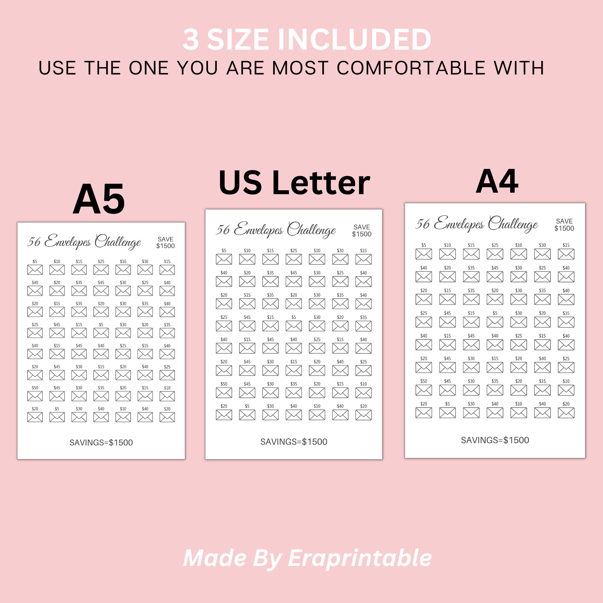 Buy Envelope Saving Challenge Printable, Money Saving Challenge ...