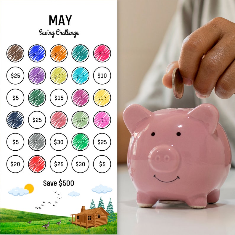 Monthly Savings Challenge Printable Bundle, 12 Month Savings Challenge ...