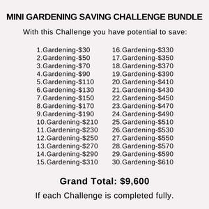 Mini Gardening Savings Challenges Printable Bundle, A6 Plants Lover ...
