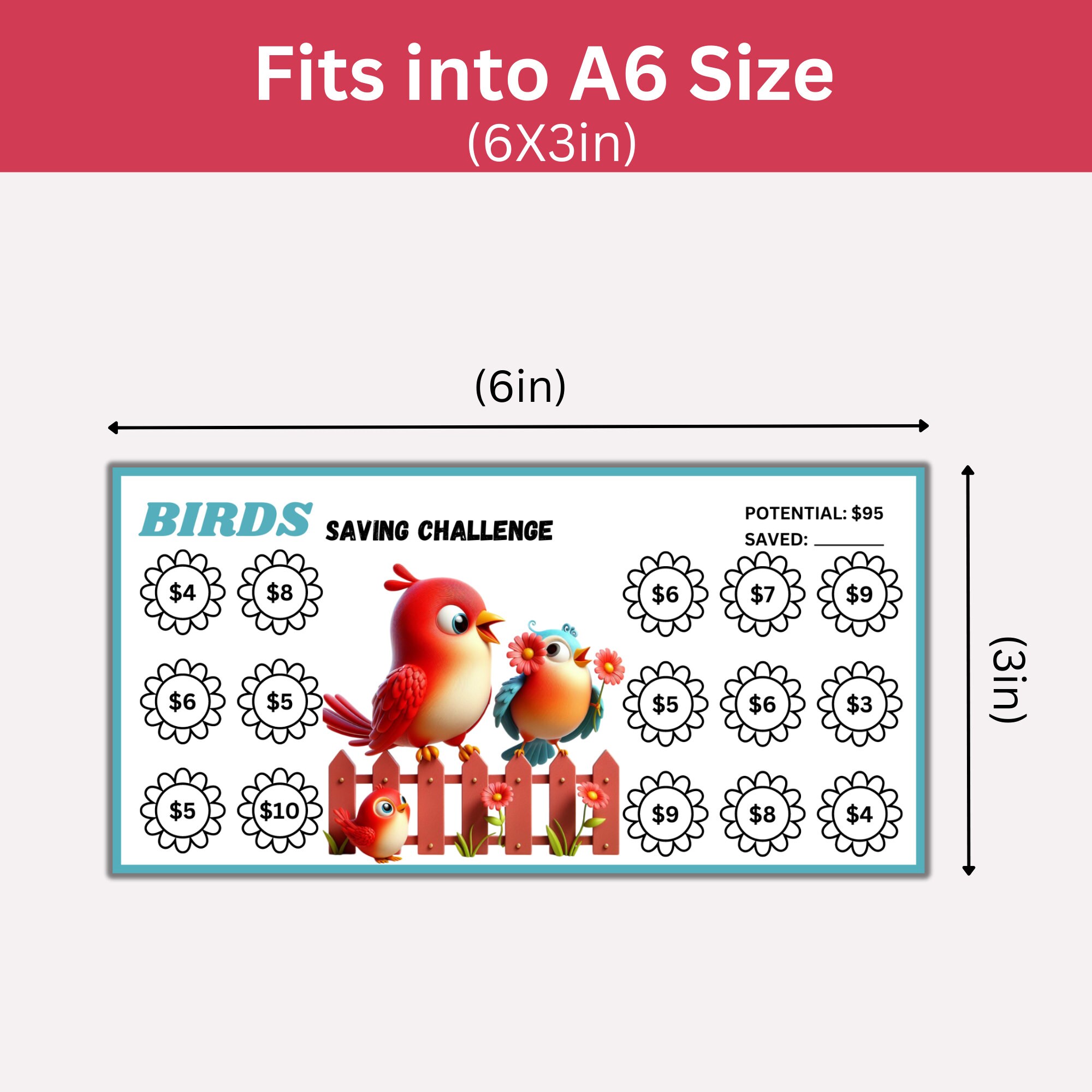 Parrots Saving Challenge Printable Bundle, Mini A6 Low Income Birds ...