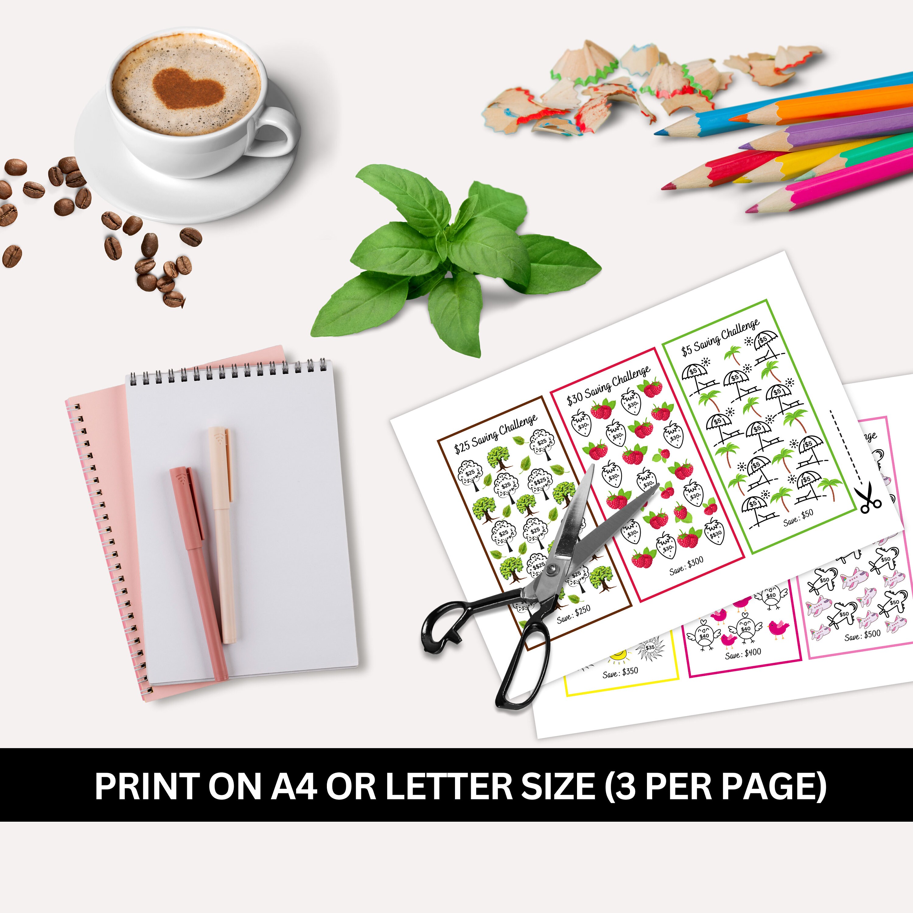 Kids Savings Challenge Printable Tracker, Mini A6 Kids Saving Challenge ...