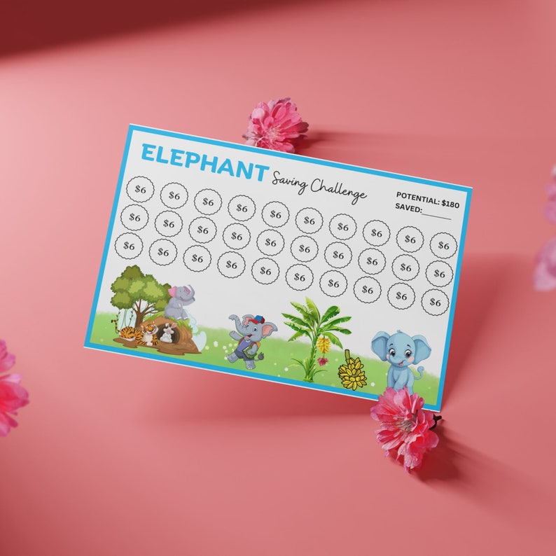 Savings Challenge Printable, Animal Saving Challenge Bundle, Cash ...