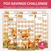 Fox Savings Challenge Printable, Mini A6 Fox Saving Challenges, Fox ...