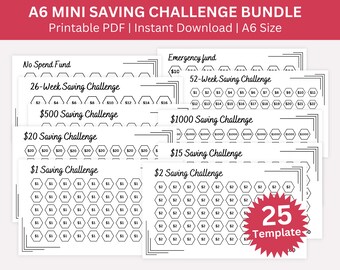 Savings Challenge Printable Money Saving Challenge Bundle - Etsy