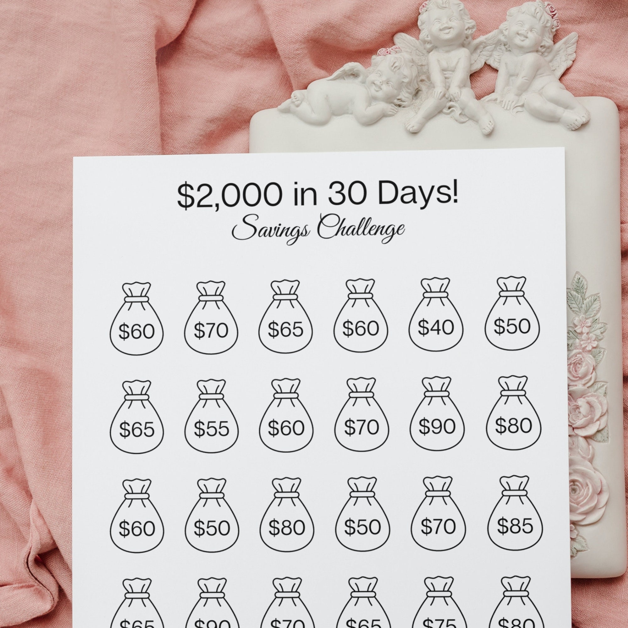 30 Day Money Saving Challenge Printable, 2000 Savings Challenge Book ...