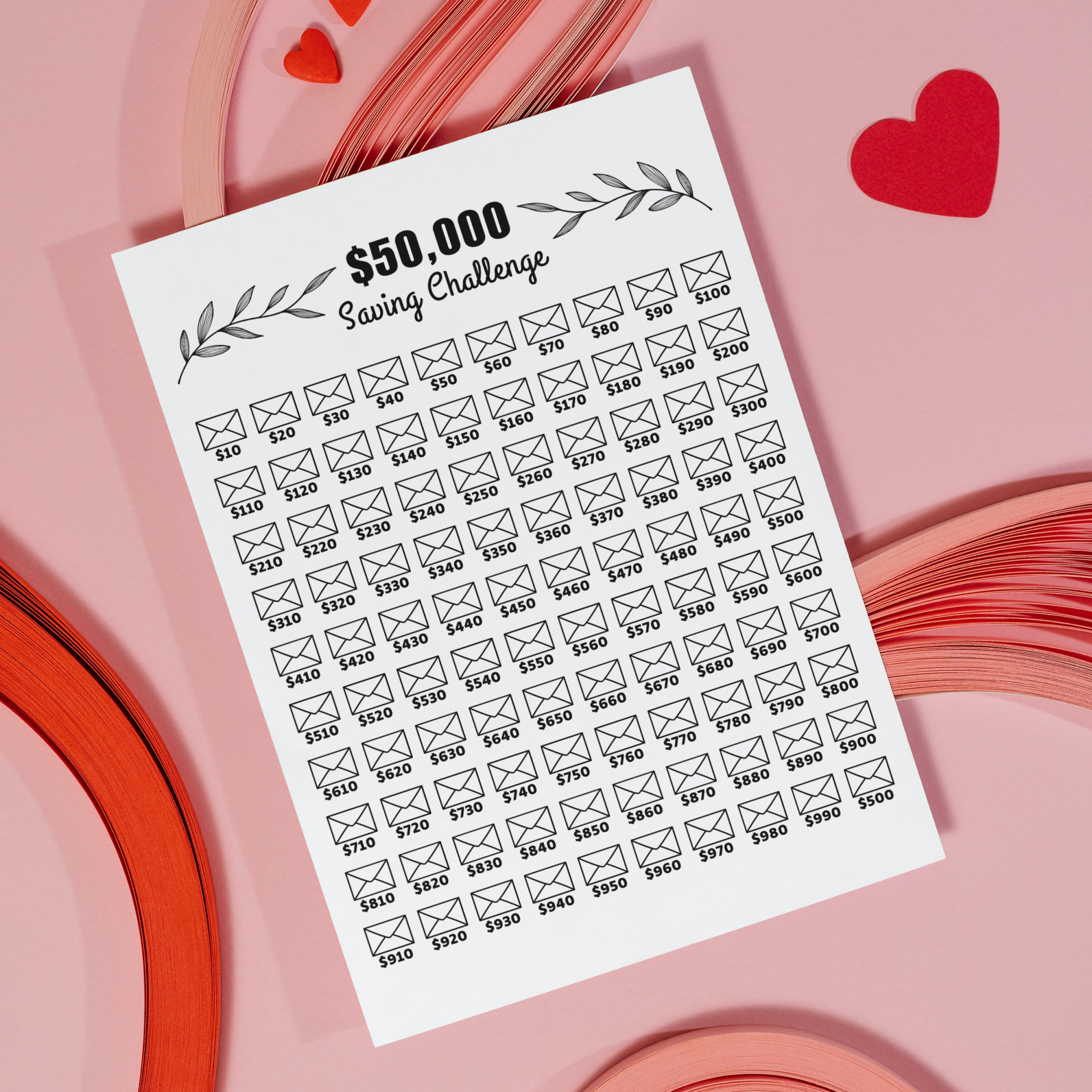 50k Saving Challenge Printable, 50000 Saving Challenges, Savings ...