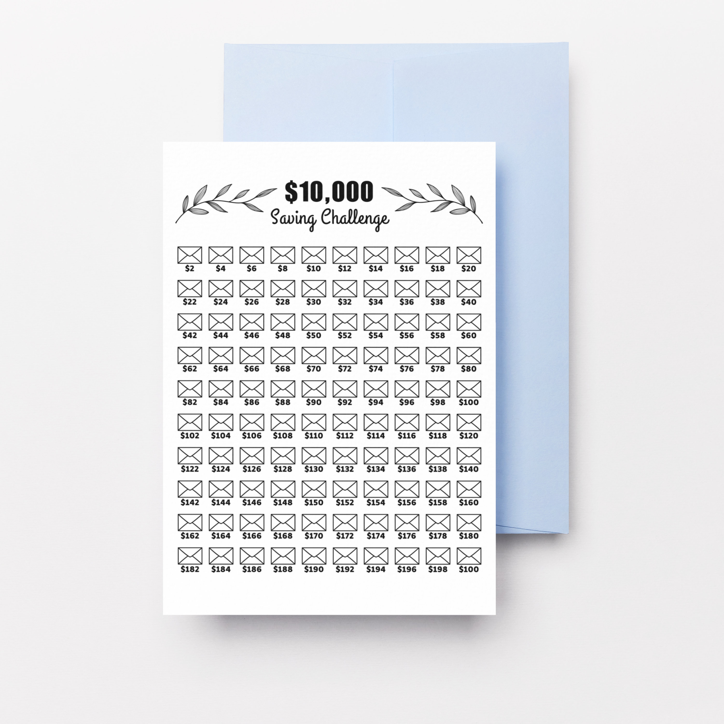 10k Savings Challenge Printable, 10000 Saving Challenge, 10 000 Savings ...