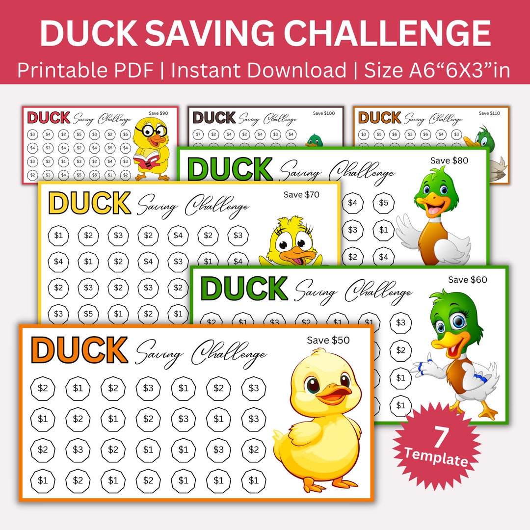 Duck Savings Challenge Printable, Get Your Mini A6 Ducks Saving ...