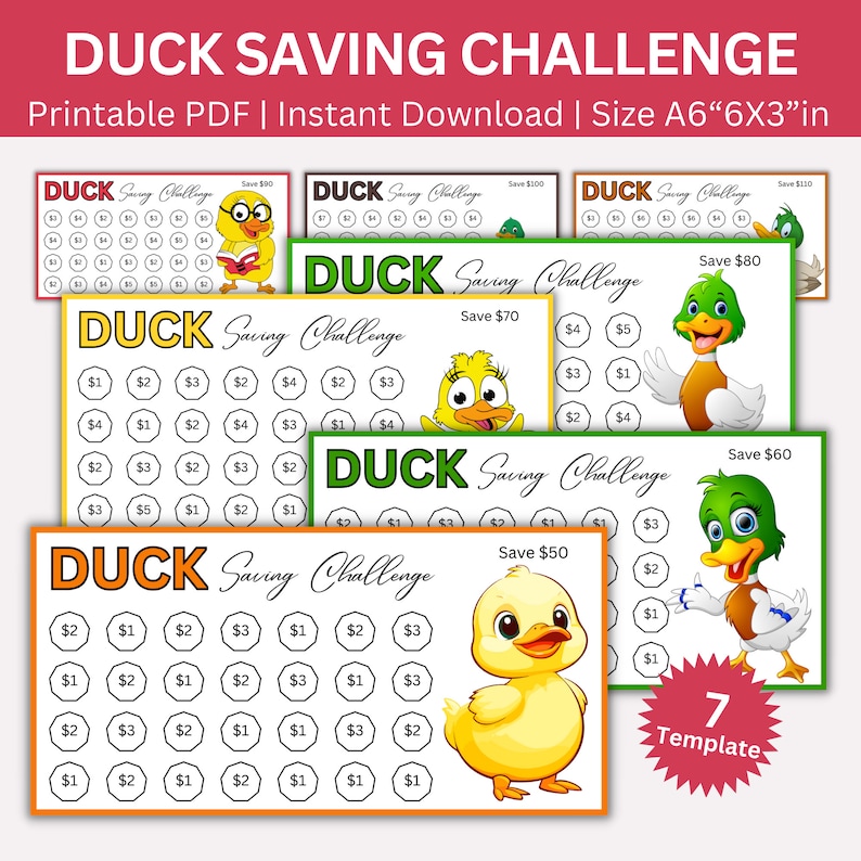 Duck Savings Challenge Printable, Get Your Mini A6 Ducks Saving ...