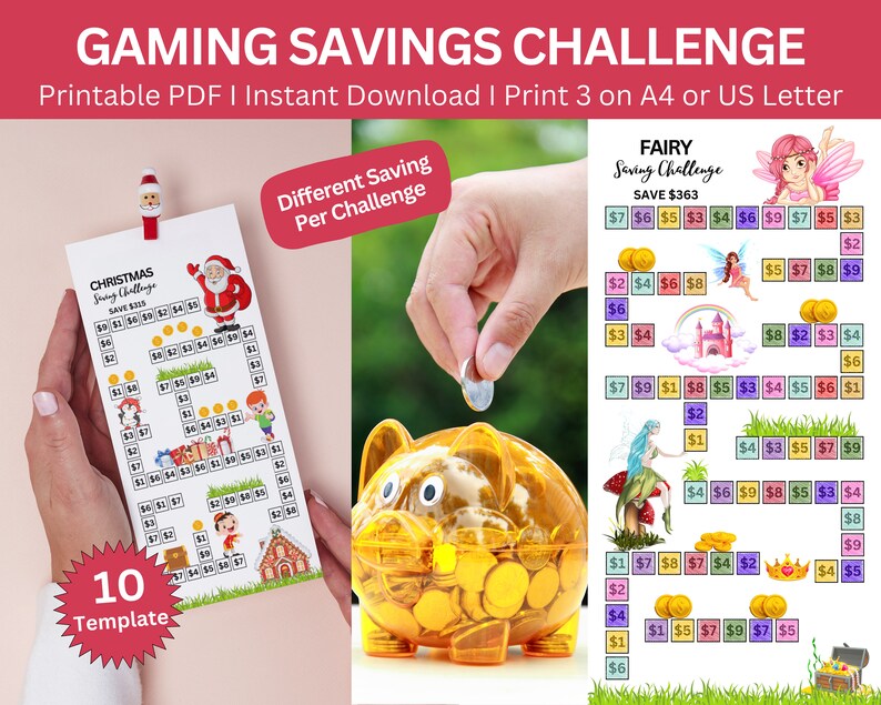 Kid Gaming Savings Challenge Printable Tracker A6 Kids Mini - Etsy