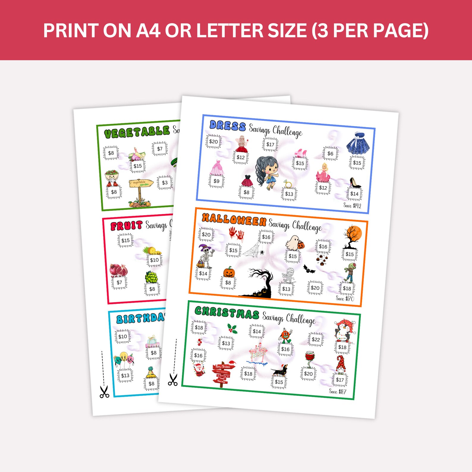 Savings Challenge Printable, Color Mini A6 Saving Challenge, Money ...