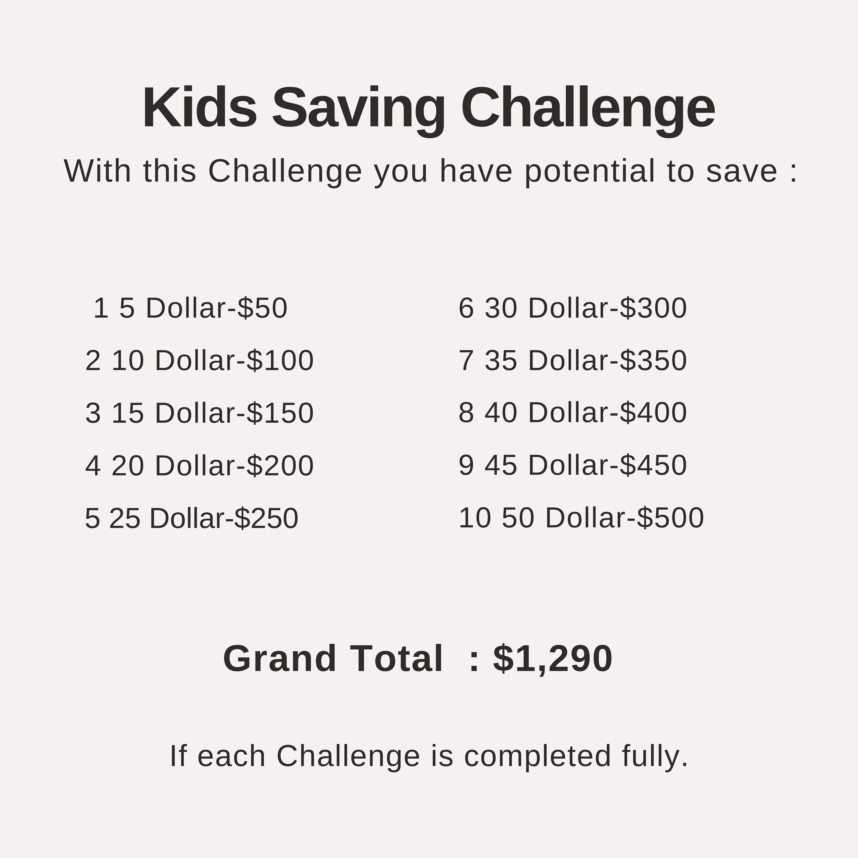 Kids Savings Challenge Printable Tracker, Mini A6 Kids Saving Challenge ...