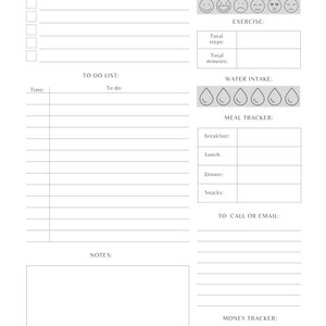 ADHD Daily Planner Printable: Time Blocking, Meal Tracker (digital ...