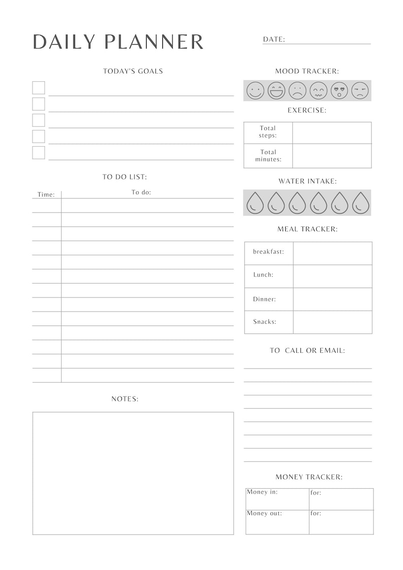 ADHD Daily Planner Printable, Time Blocking Planner, Daily Routine ...