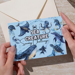 Sea Creature Savings Challenge Printable Bundle, Mini A6 Ocean Themed ...