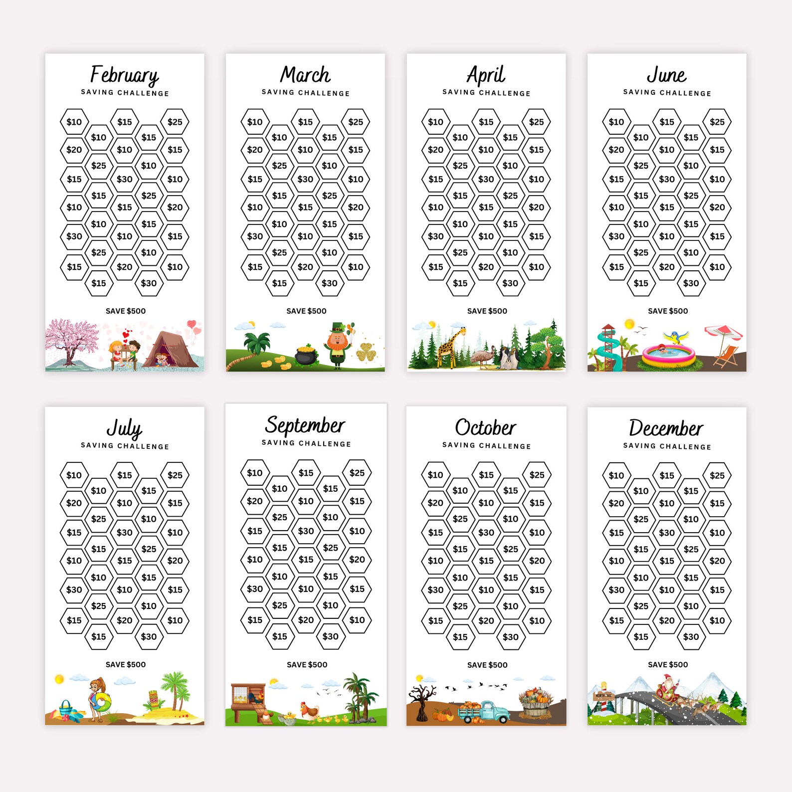 MINI 12-month Savings Challenge, Monthly Savings Tracker, Mini A6 Fits ...