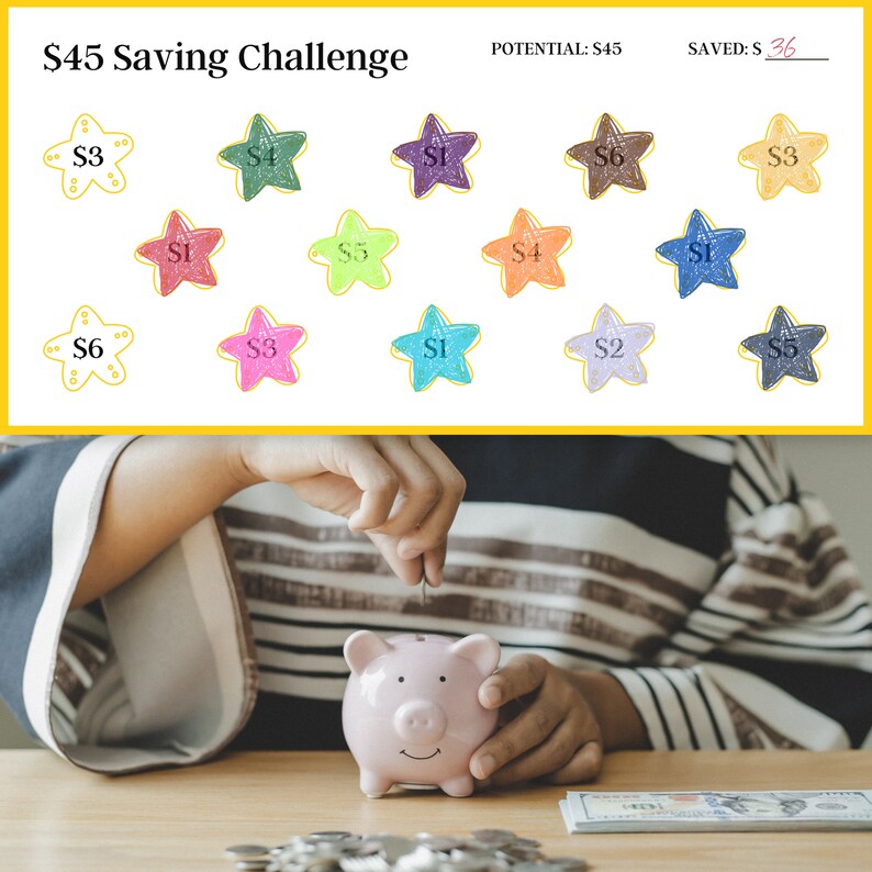 Money Savings Challenge for Kids, A6 Kid Mini Saving Challenges, Kids ...